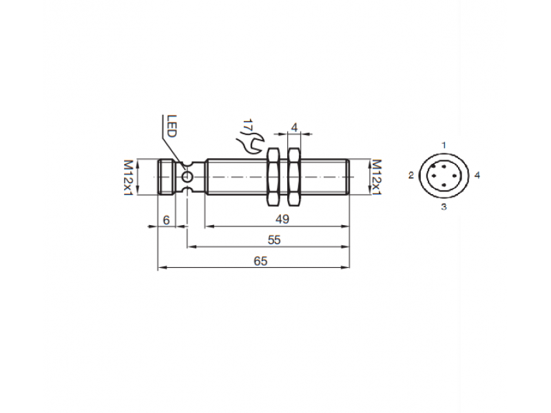 Sensor Indutivo Pepperl Fuchs NBB4-12GM50-E0-V1 NPN 4mm
